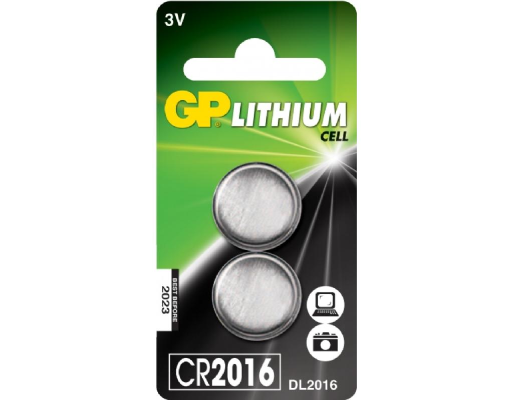 GP Batteries GPPBL2016083 CR2016 3V Lithium Coin Cells Carded 2