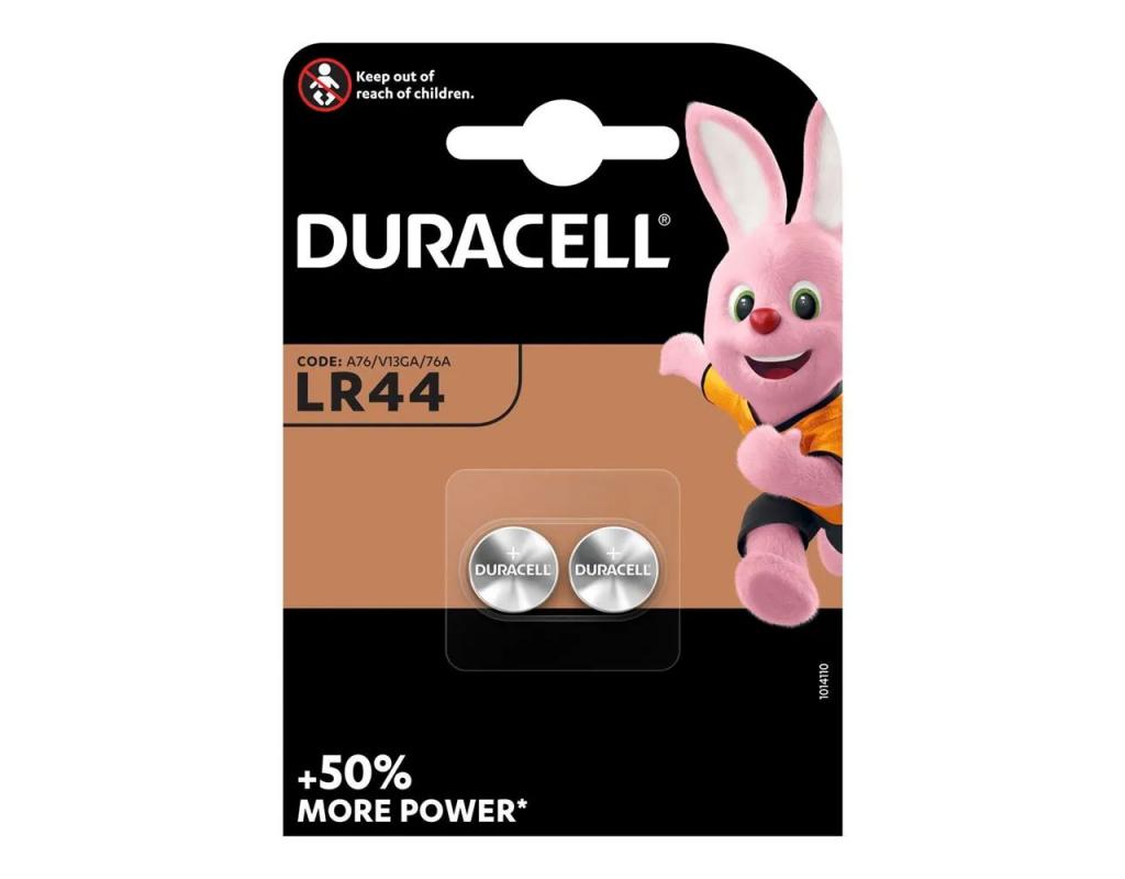 Duracell S3284 1.5V LR44 Alkaline Coin Cell - Pack of 2