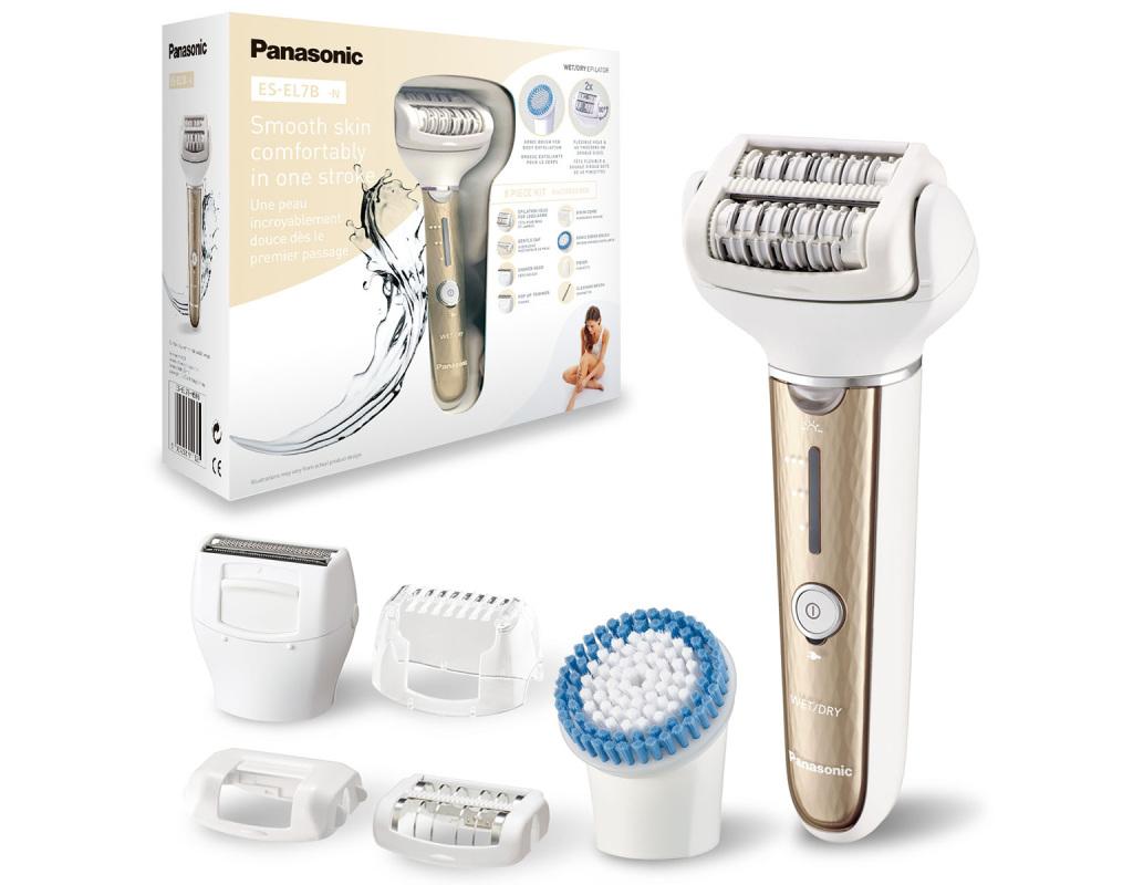 Panasonic ESEL7B-N Wet & Dry Cordless Epilator with 6 Attachments
